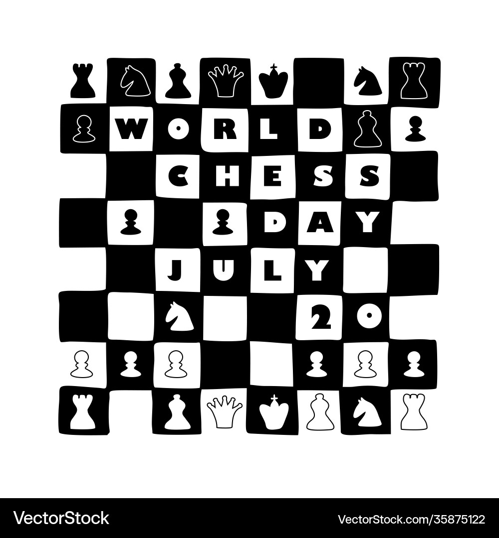 World day chess international Royalty Free Vector Image