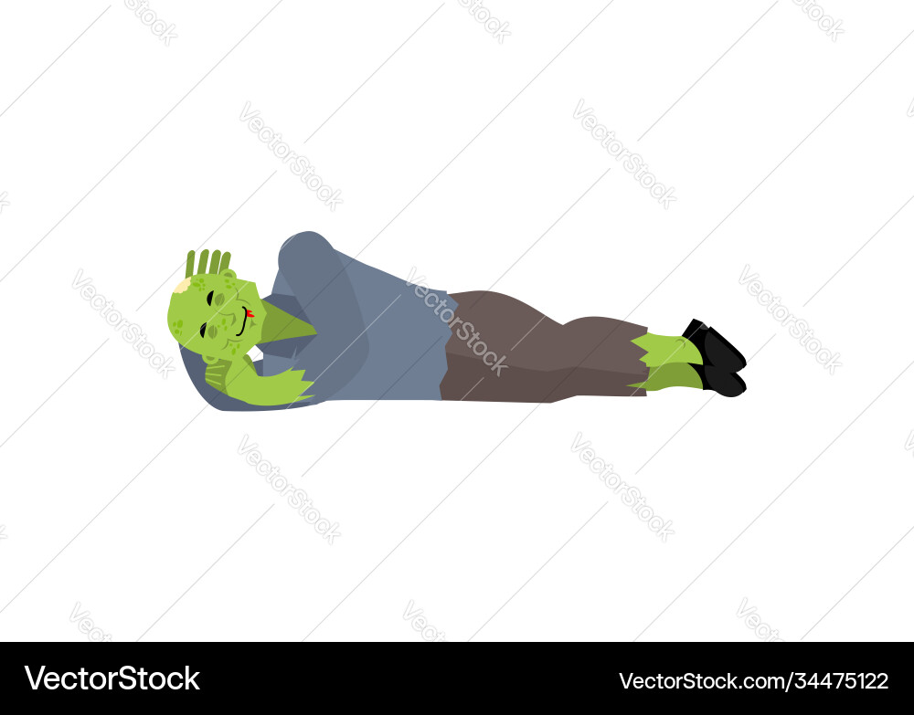 Zombie sleeping living dead asleep undead Vector Image