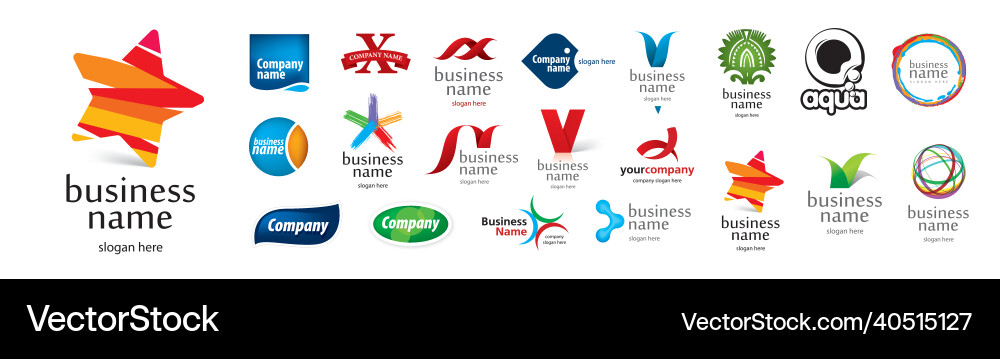 A set of logos abstract on white Royalty Free Vector Image
