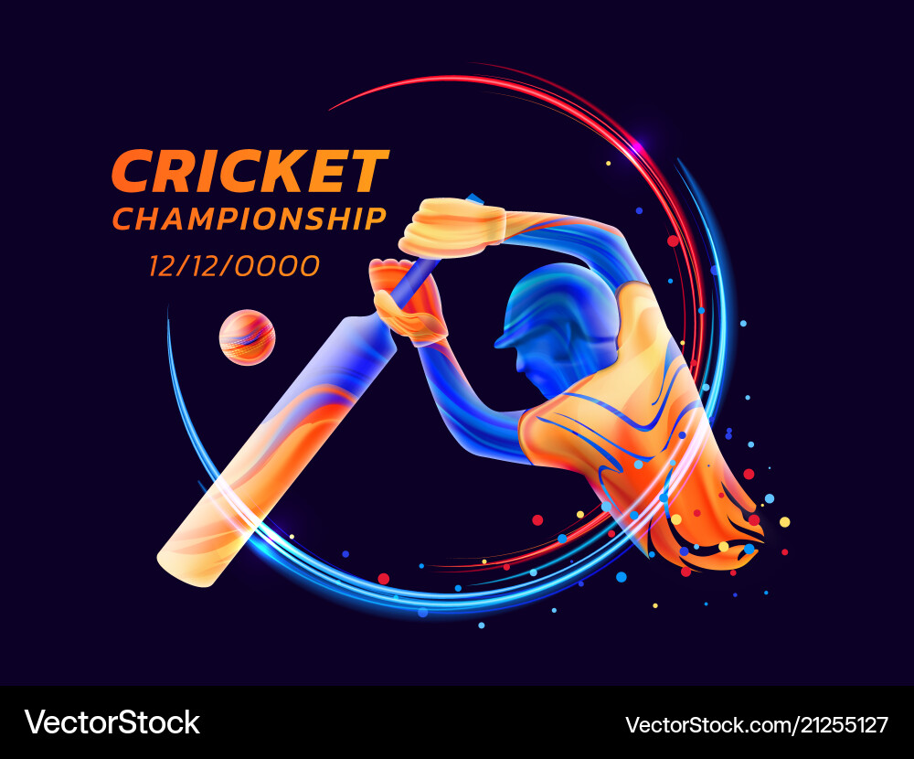 Abstract batsman playing Royalty Free Vector Image