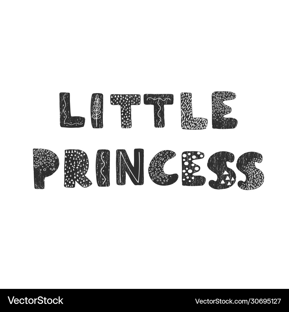 Hand drawn lettering - little princess Royalty Free Vector