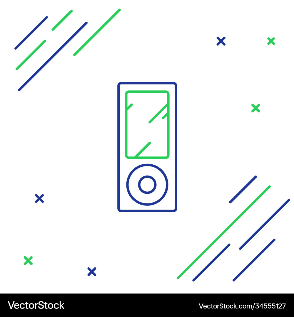 Line music player icon isolated on white Vector Image