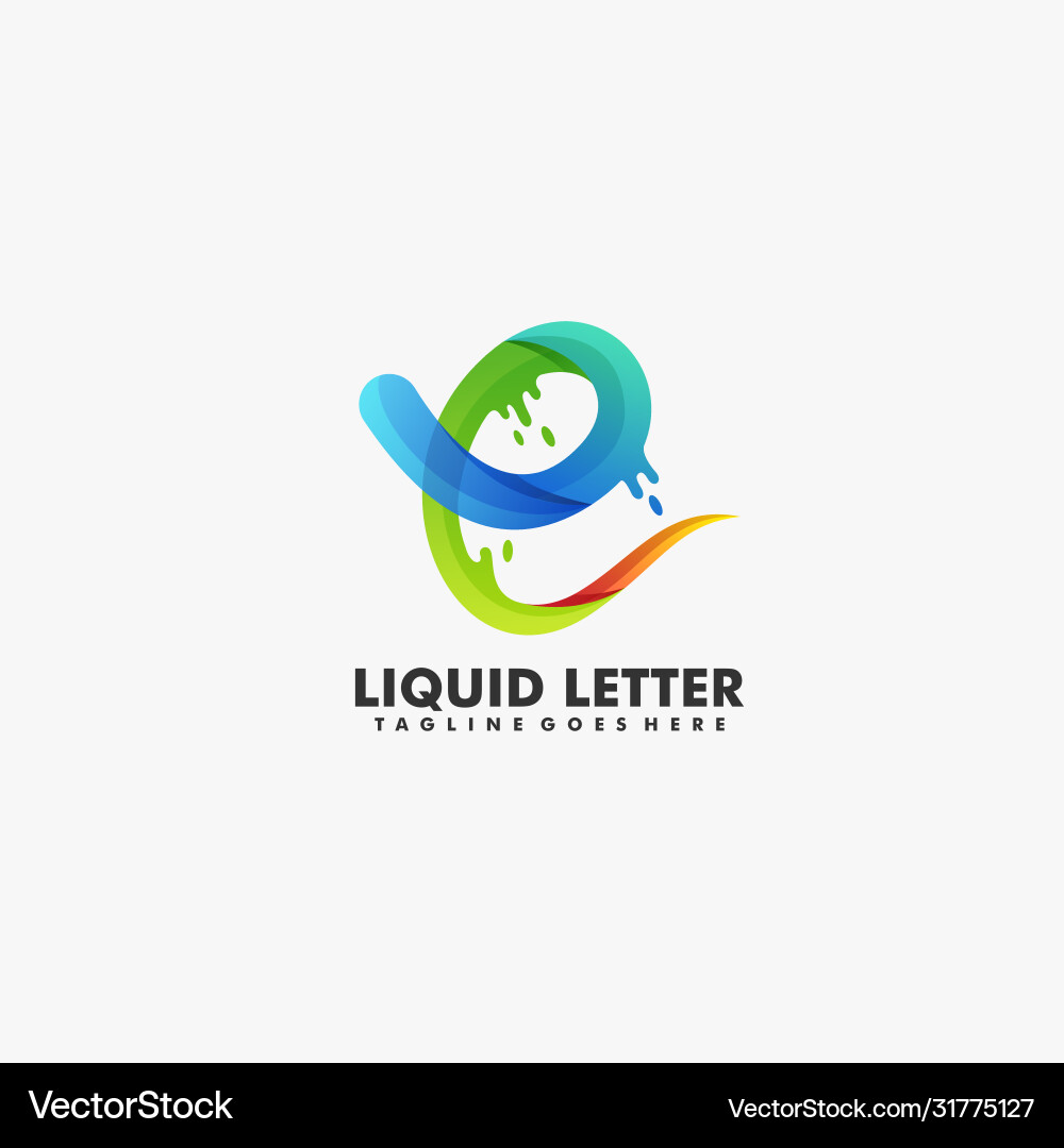 Logo liquid letter gradient colorful style Vector Image