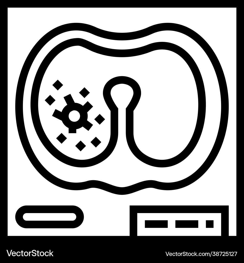 Lung mucormycosis line icon Royalty Free Vector Image