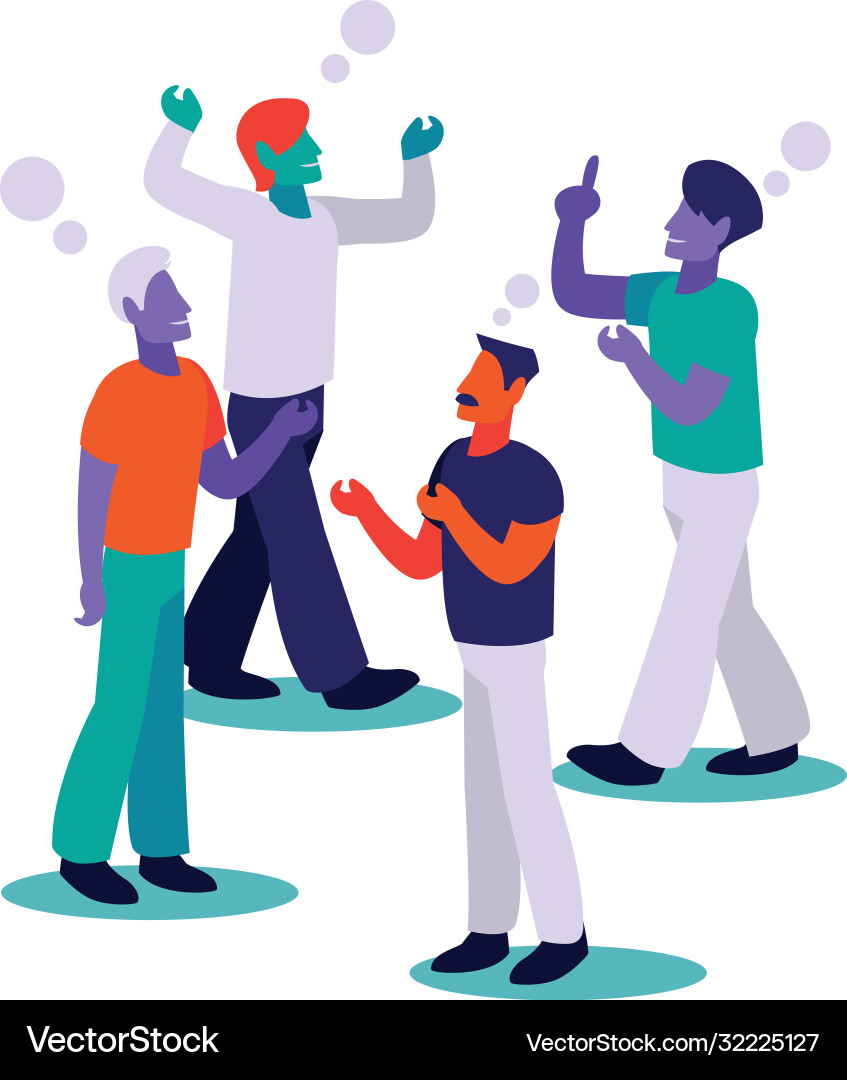 Men with positive thoughts and messages Royalty Free Vector