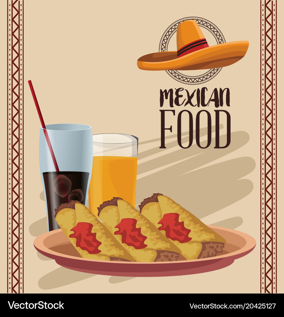 Mexican food menu card Royalty Free Vector Image