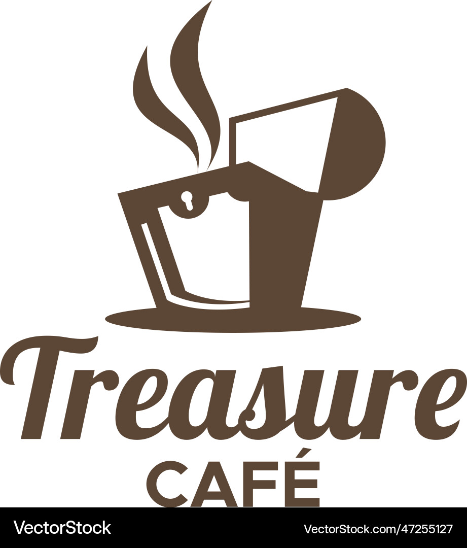 Minimalist treasure cafe box scent logo design Vector Image