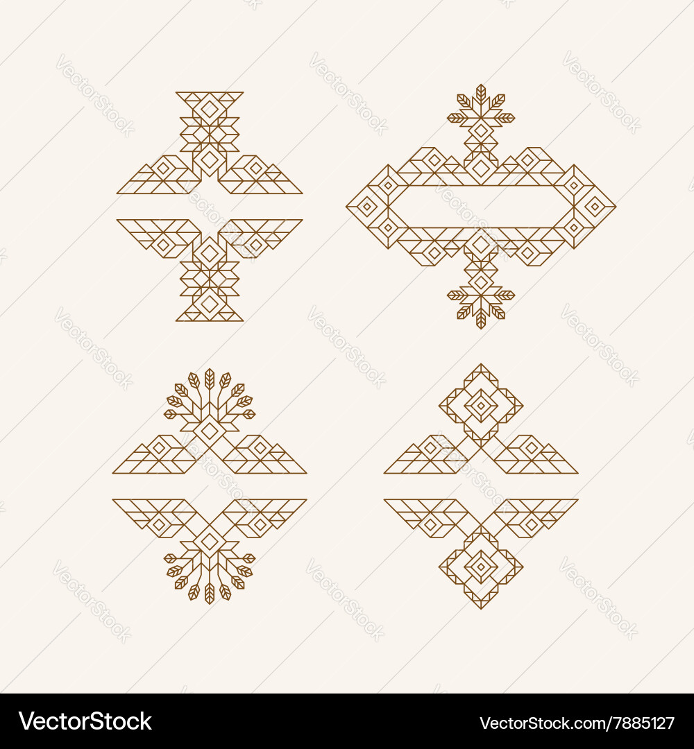 Retro Frame with Place for Text Line Art Design Vector Image