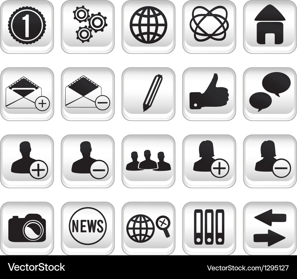 Set community buttons icons part 1 Royalty Free Vector Image