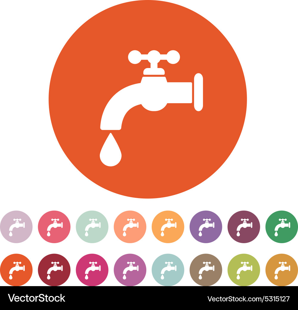 Tap water icon symbol flat Royalty Free Vector Image