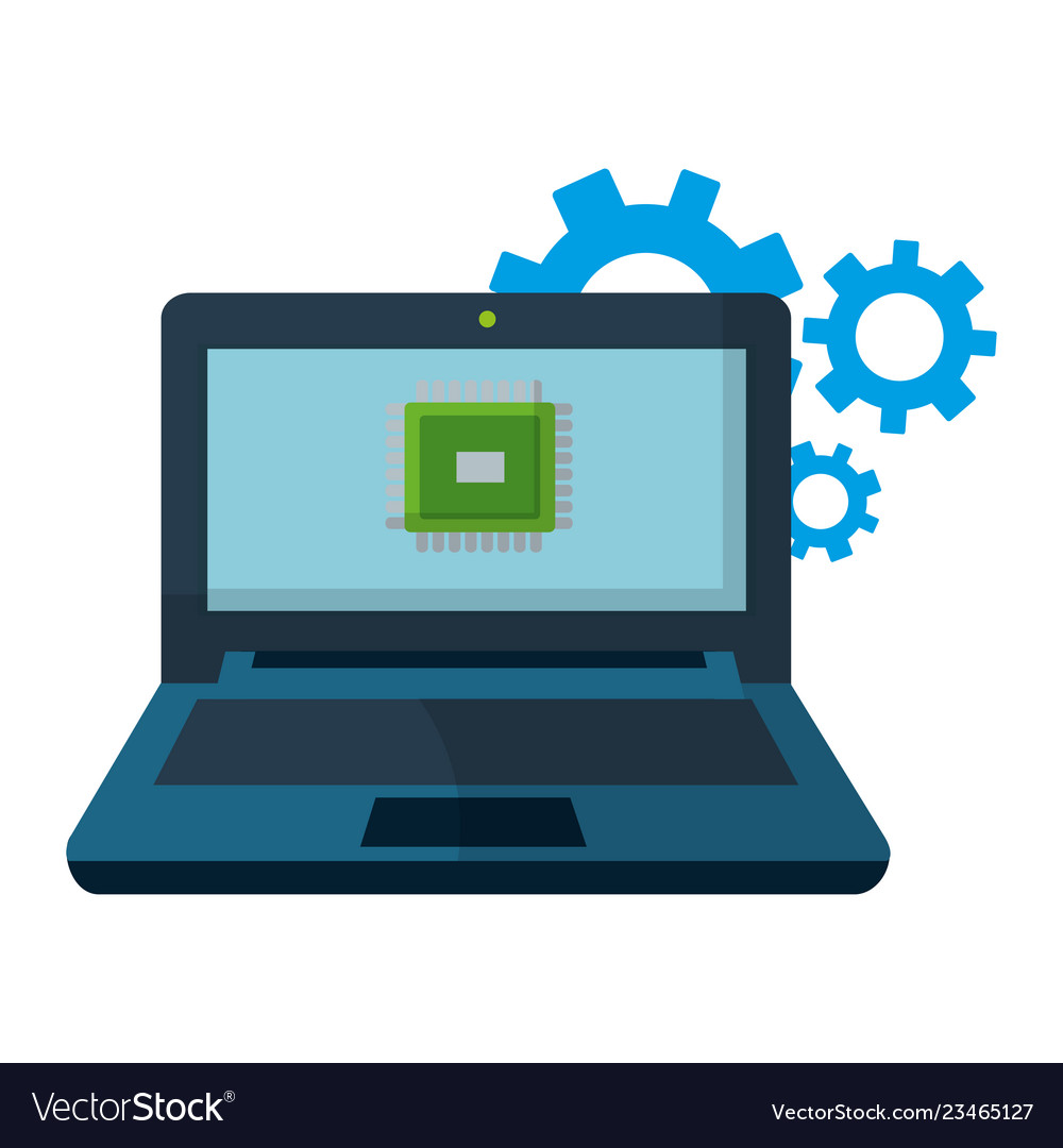 Technology computing support cartoon Royalty Free Vector