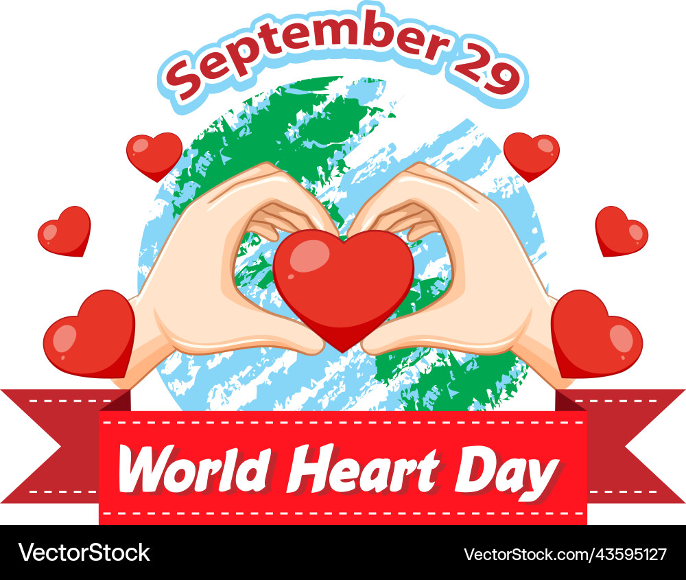 World heart day banner design Royalty Free Vector Image