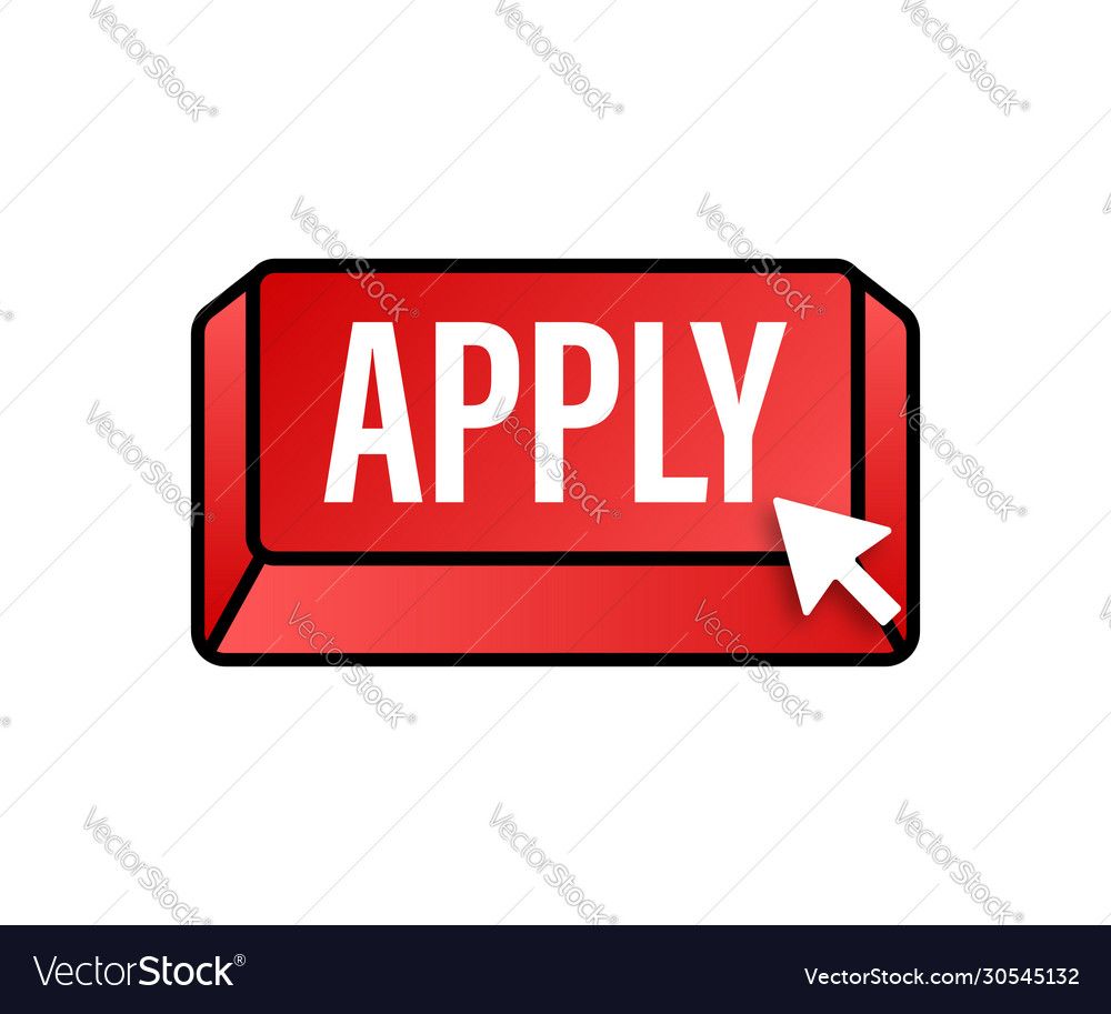 Apply with cursor button internet icon pointer Vector Image
