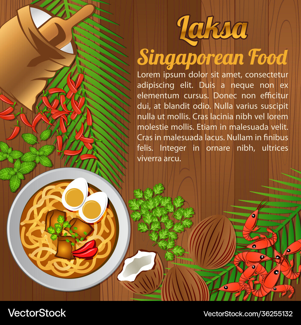 Asean national food ingredients elements set Vector Image