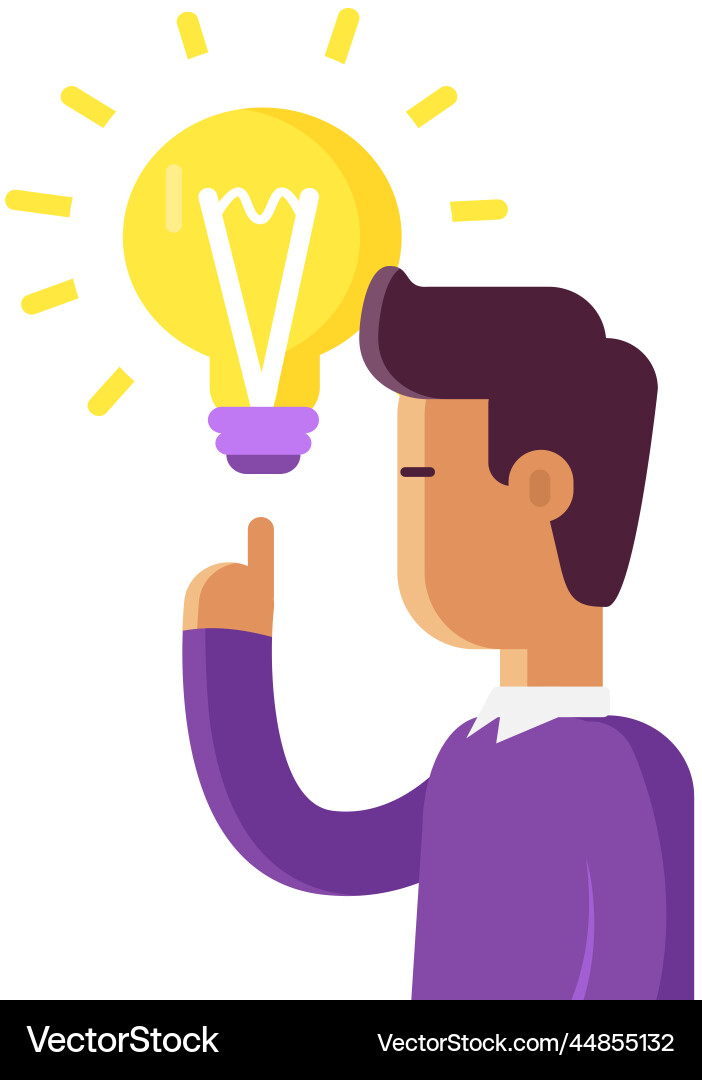 Big idea concept man and lightbulb symbol Vector Image
