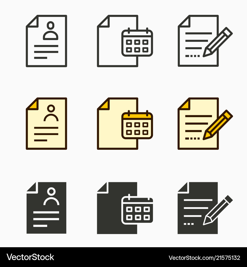 Business report icons set Royalty Free Vector Image