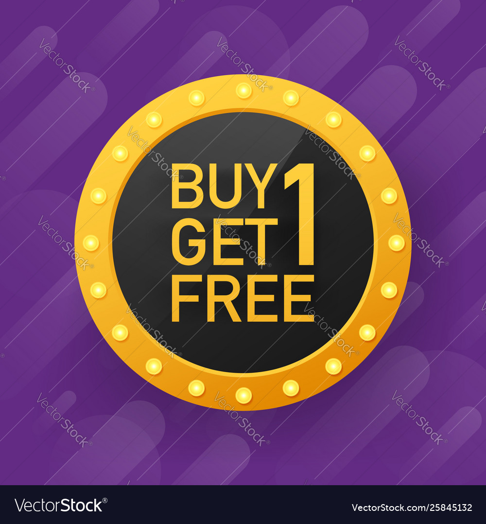 Buy 1 get free sale tag banner design template Vector Image