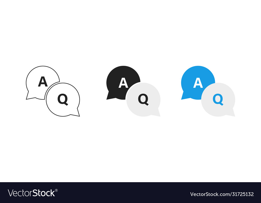 Chat question answer bubble set isolated icon flat Chat question answer bubble set isolated icon flat