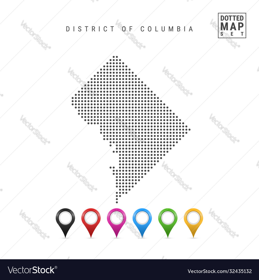 Dots pattern map washington dc stylized Royalty Free Vector