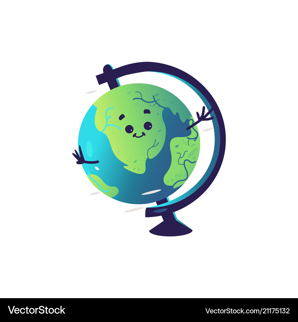 Funny globe sphere cartoon character isolated on Vector Image