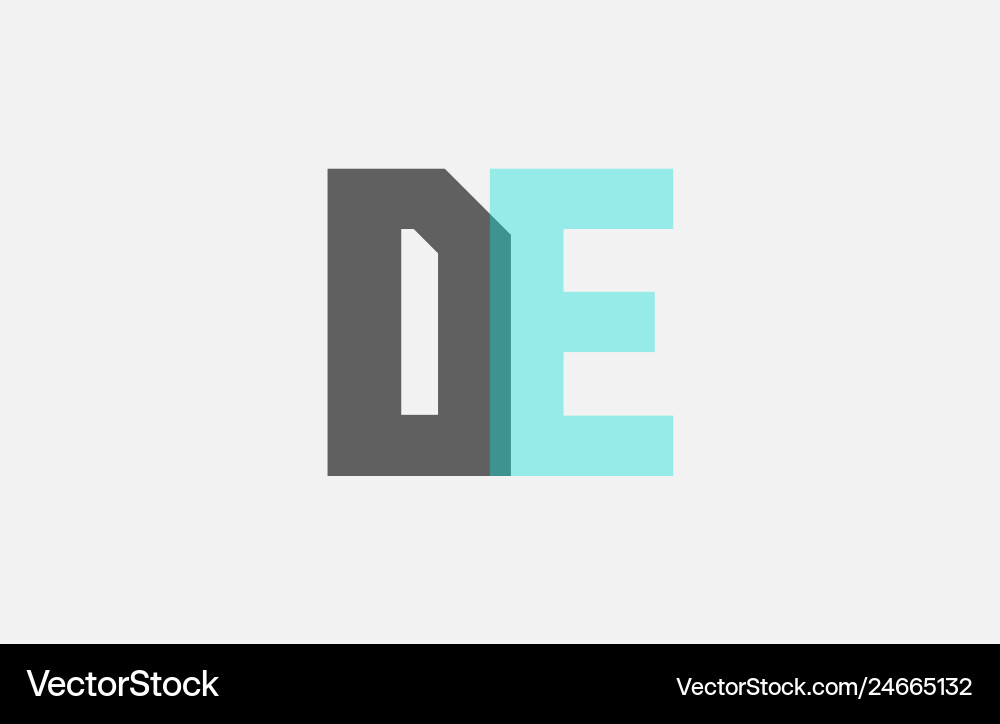 Grey pastel blue alphabet letter combination de d Vector Image
