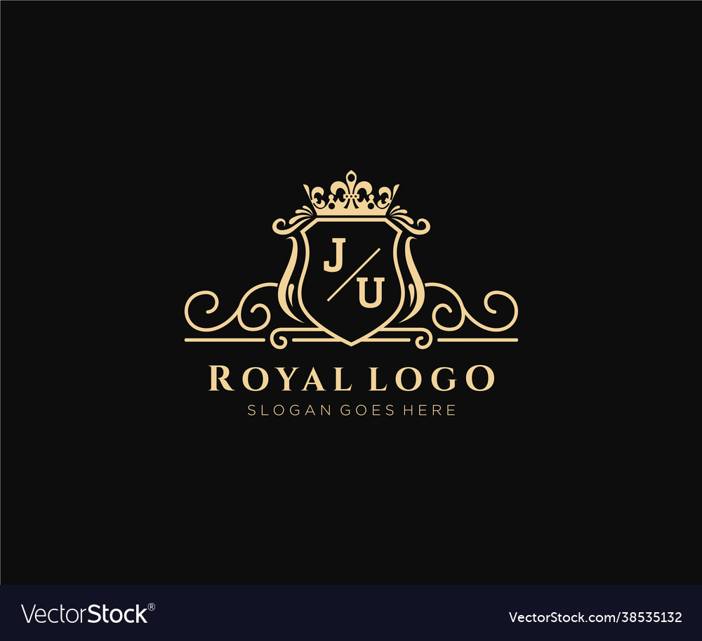 Initial ju letter luxurious brand logo template Vector Image Initial ju letter luxurious brand logo template Vector Image