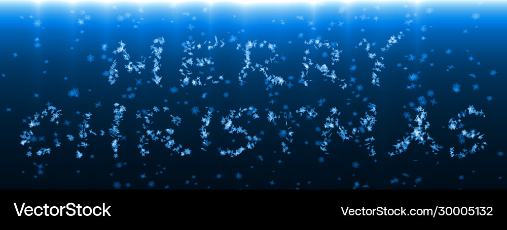 Merry christmas greeting message with snowflakes Vector Image