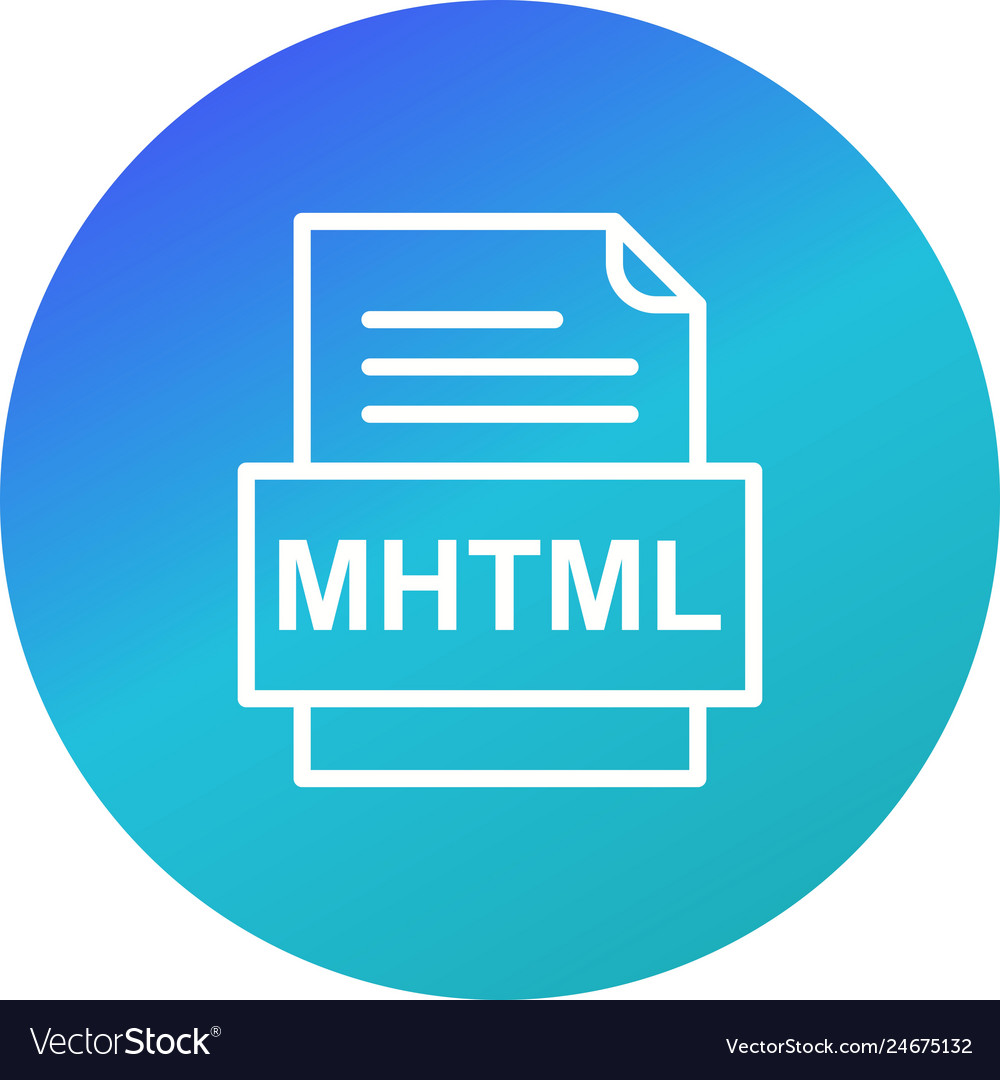 Mhtml file document icon Royalty Free Vector Image