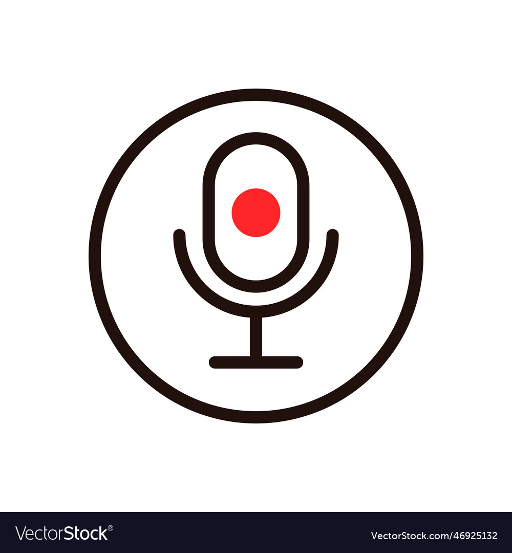 Microphone recording or voice recording button Vector Image