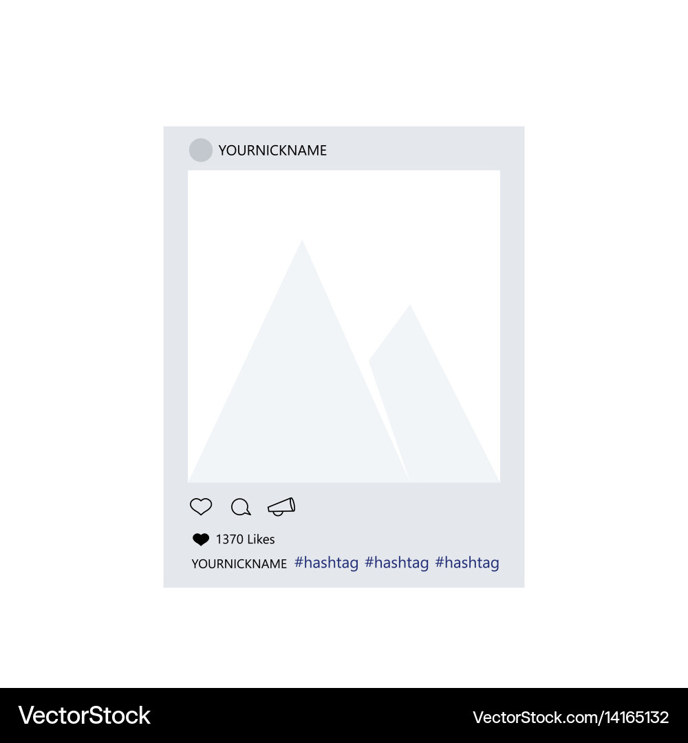Modern photo frame with heart like icon Royalty Free Vector