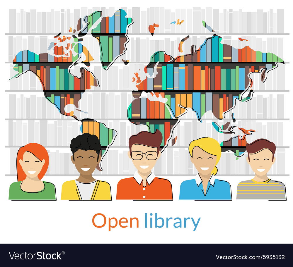 Open library Royalty Free Vector Image - VectorStock