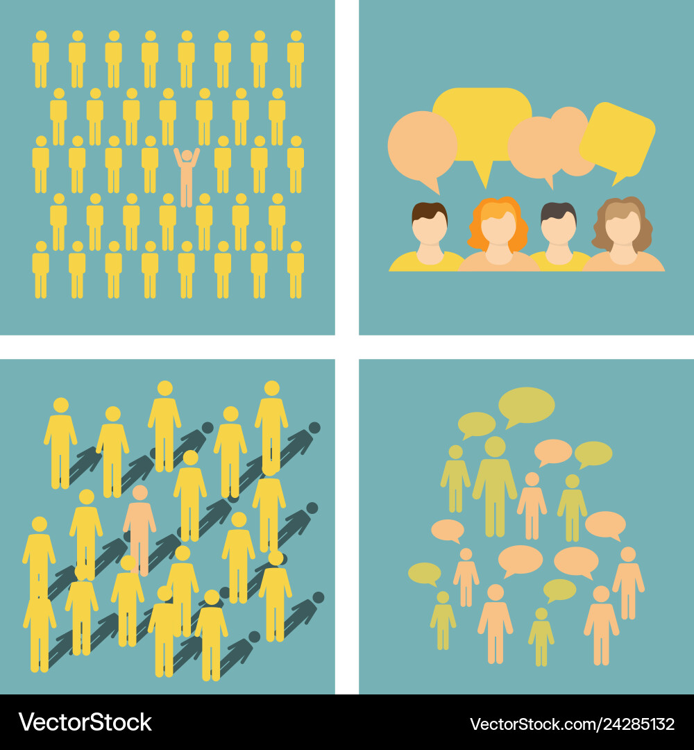 People icon set in trendy flat style isolated Vector Image