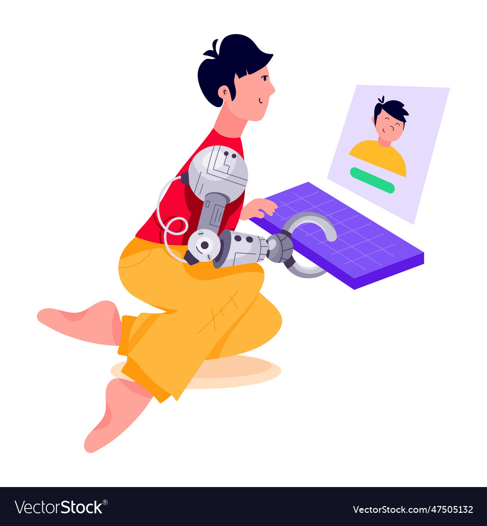 Robot user Royalty Free Vector Image - VectorStock