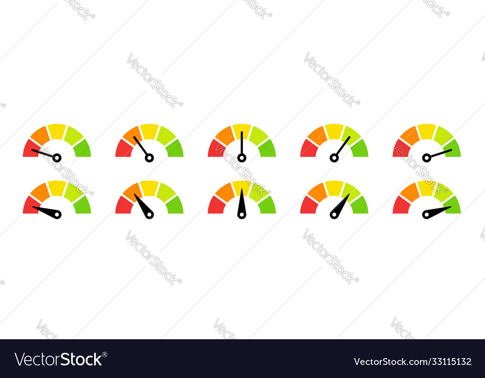 Set speedometer icons 3 Royalty Free Vector Image