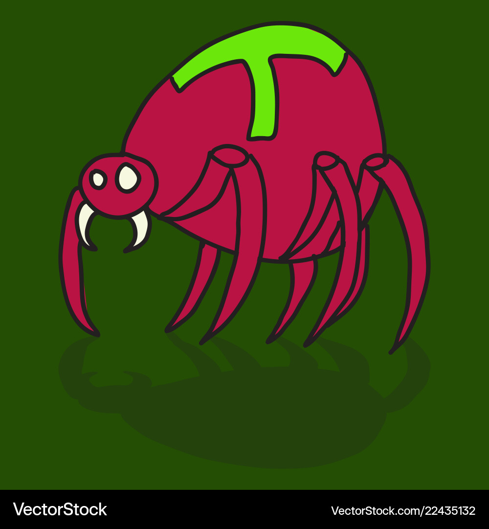 Spider and torn web scary spiderweb of halloween Vector Image