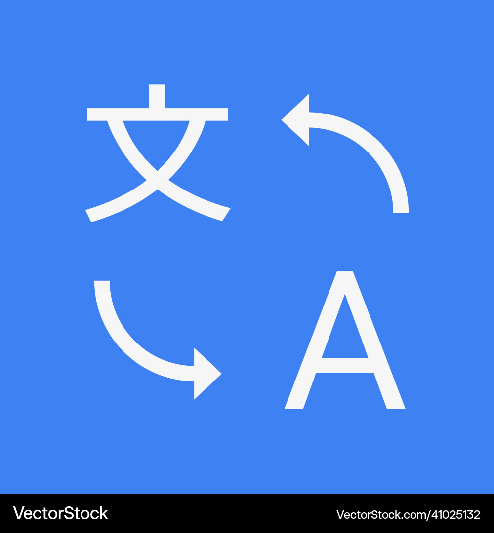 Translator icon translate sign on blue background Vector Image