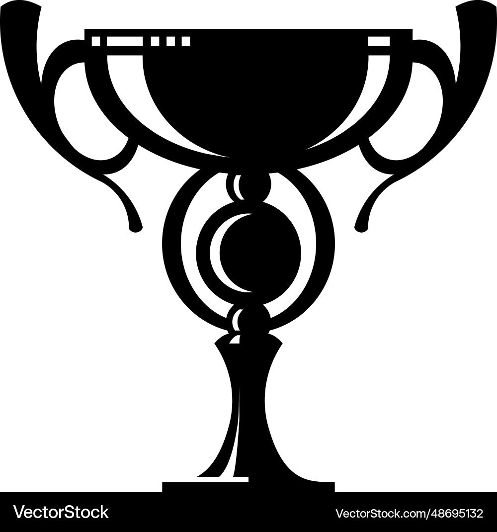 Winner cup trophy line icon symbol or emblem Vector Image