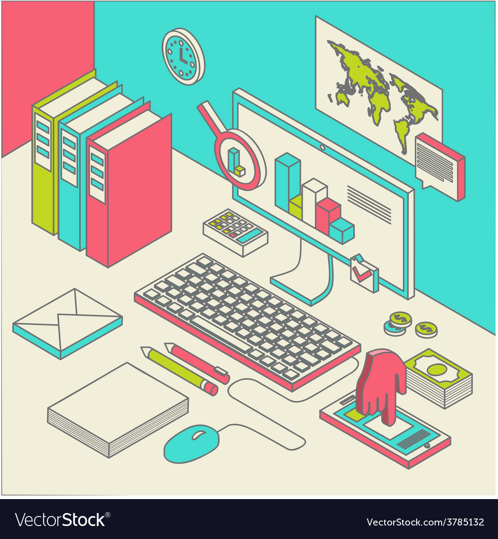 Workspace concept Royalty Free Vector Image - VectorStock