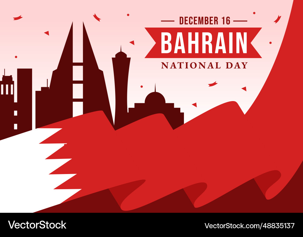 Bahrain national day or independence on 16th Vector Image