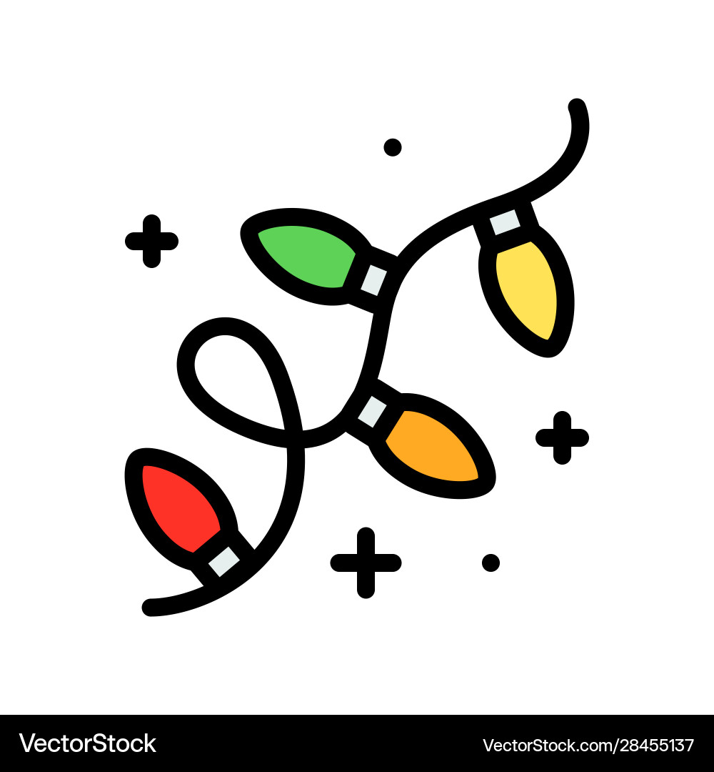 Christmas lights filled style icon Royalty Free Vector Image