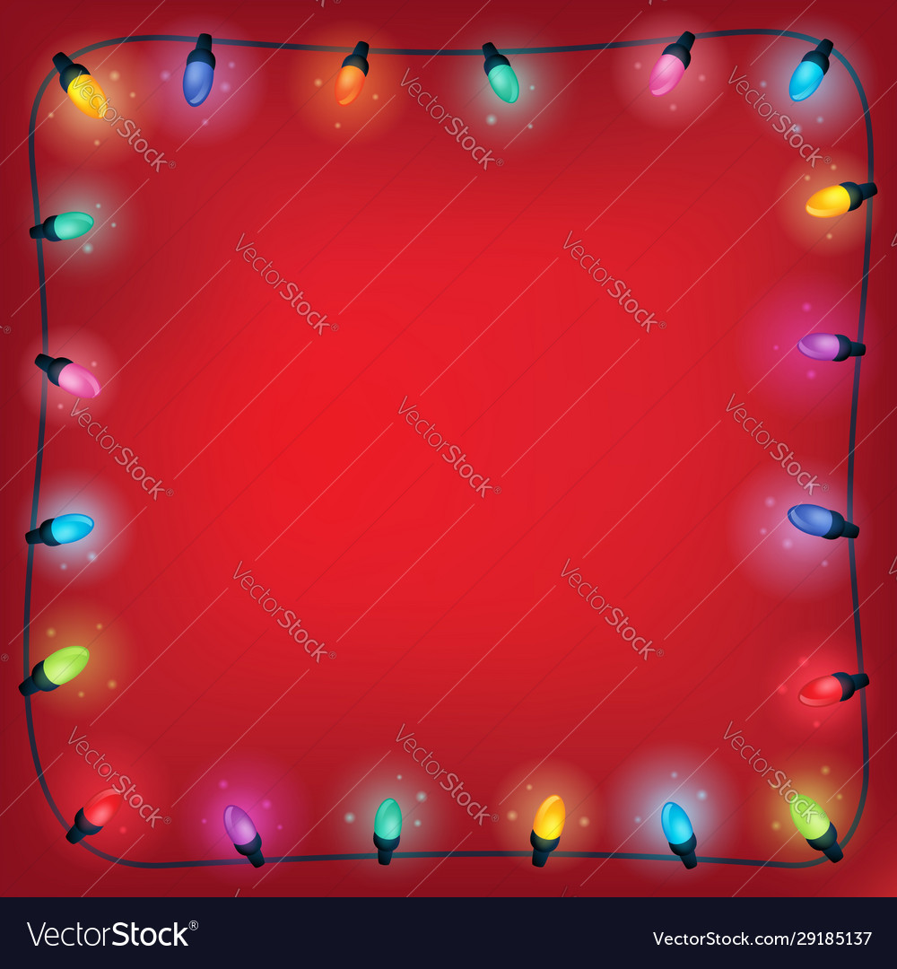 Christmas lights theme frame 1 Royalty Free Vector Image