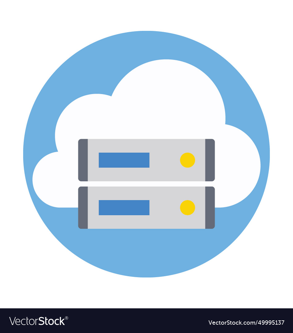 Cloud server flat icon Royalty Free Vector Image
