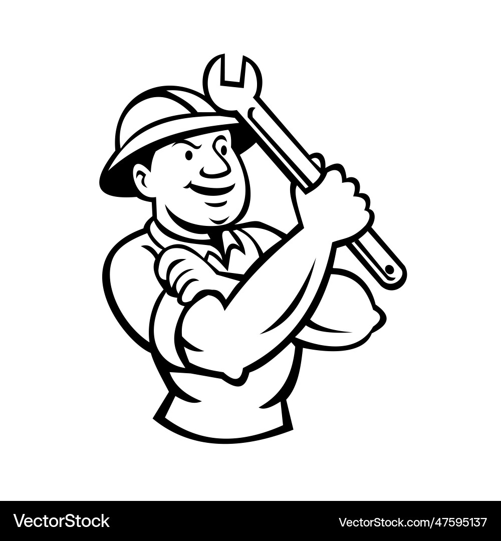 Diesel service technician mechanic holding Vector Image