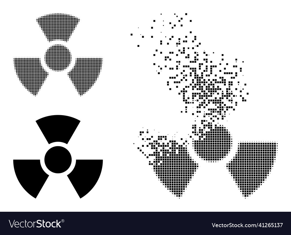 Disappearing pixelated and original radioactivity Vector Image Disappearing pixelated and original radioactivity Vector Image
