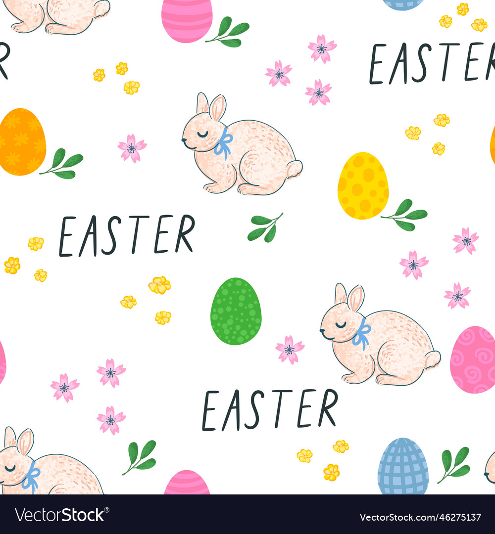 Easter seamless pattern Royalty Free Vector Image
