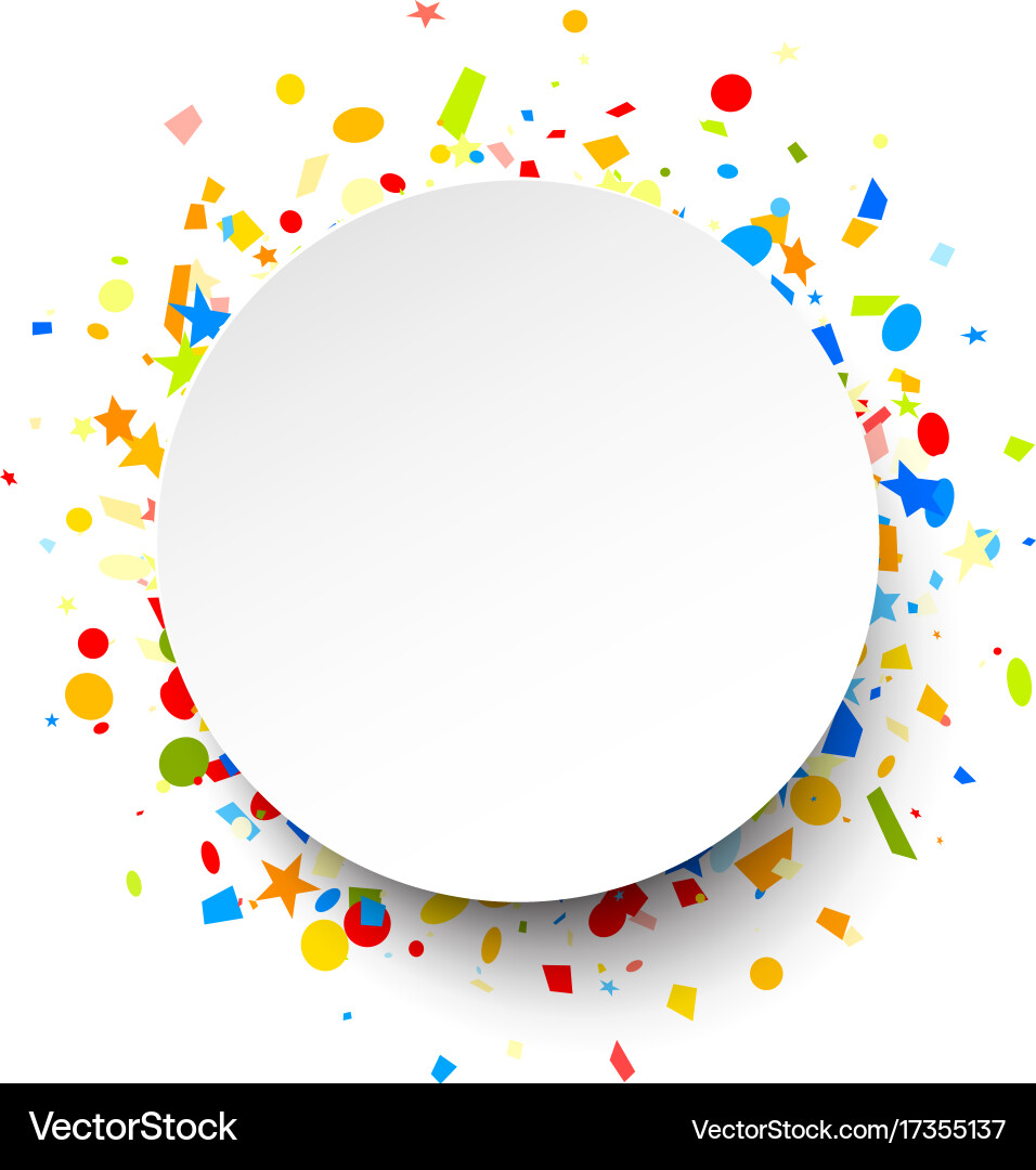 Festive background with colorful confetti Vector Image