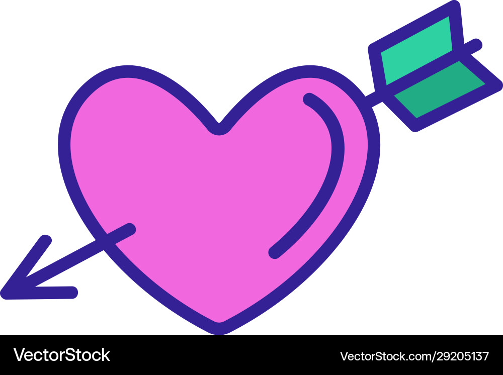 Heart-loving icon isolated contour Royalty Free Vector Image