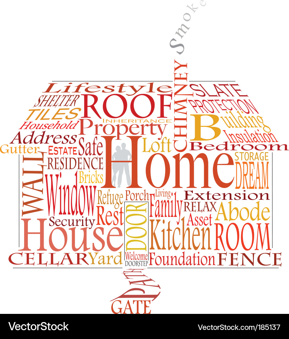 Home Words Collage Royalty Free Vector Image - VectorStock