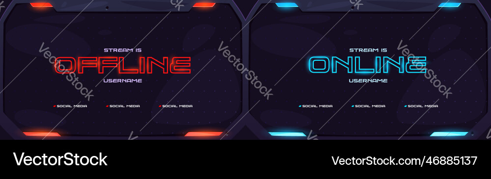 Live and offline banner set stream template design