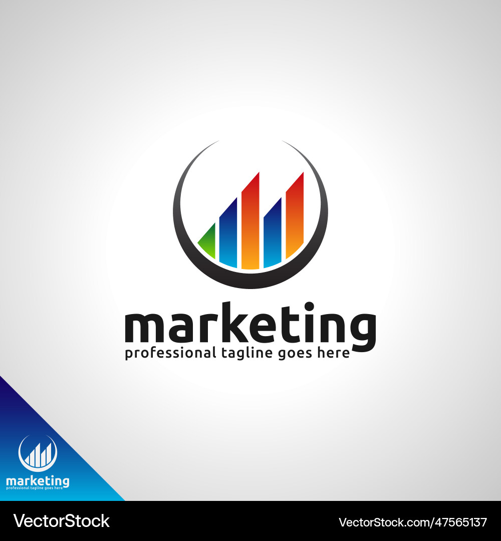 Marketing - m letter logo template Royalty Free Vector Image